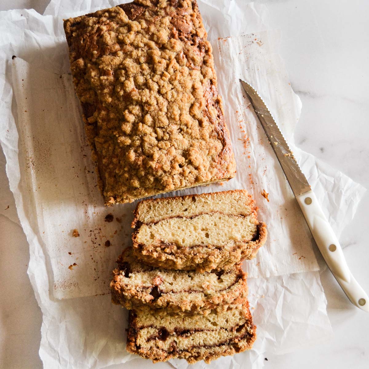 Cinnamon Swirl Streusel Loaf Cake - Cozy Cravings