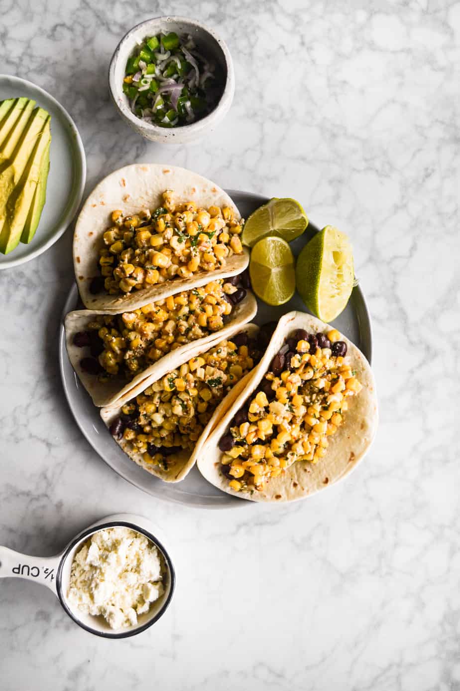 Mexican Street Corn & Black Bean Tacos - Cozy Cravings