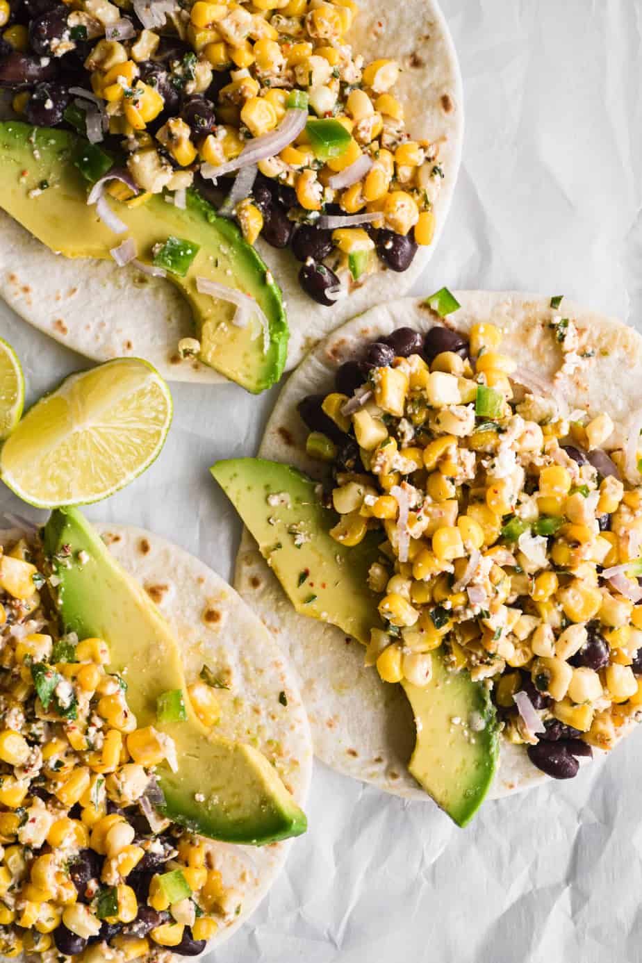 Mexican Street Corn & Black Bean Tacos - Cozy Cravings