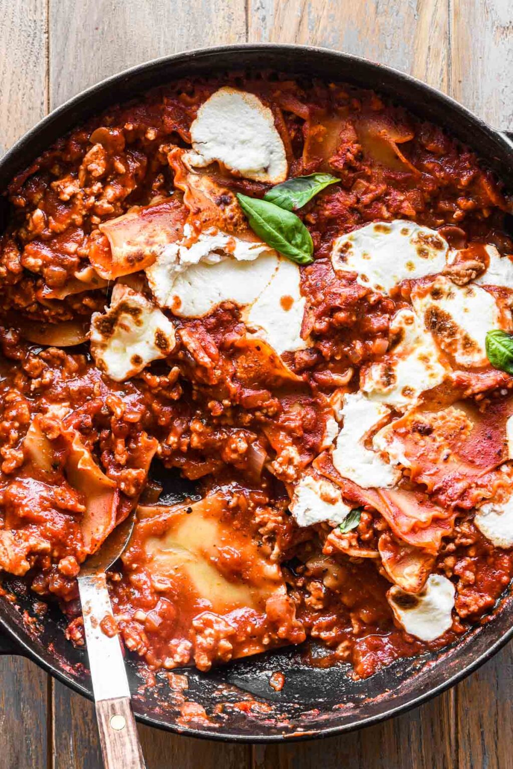 Easy Skillet Broken Lasagna with Meat Sauce - Cozy Cravings
